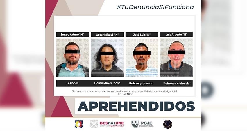 Son Aprehendidas 4 Personas Los Cabos La Paz Y Mulegé Diario El